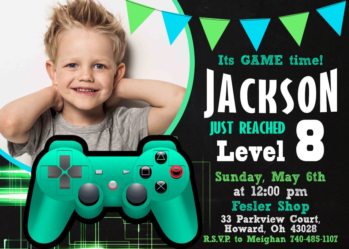 Video Game Invitation Video Game Party Invitation Video Game - Etsy