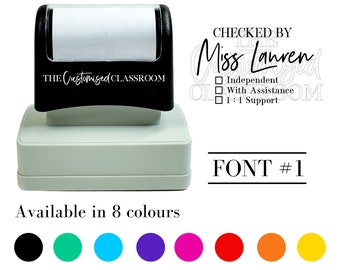 Personalised Teacher Checked Stamp, Checked by With Teacher Name Stamps ...