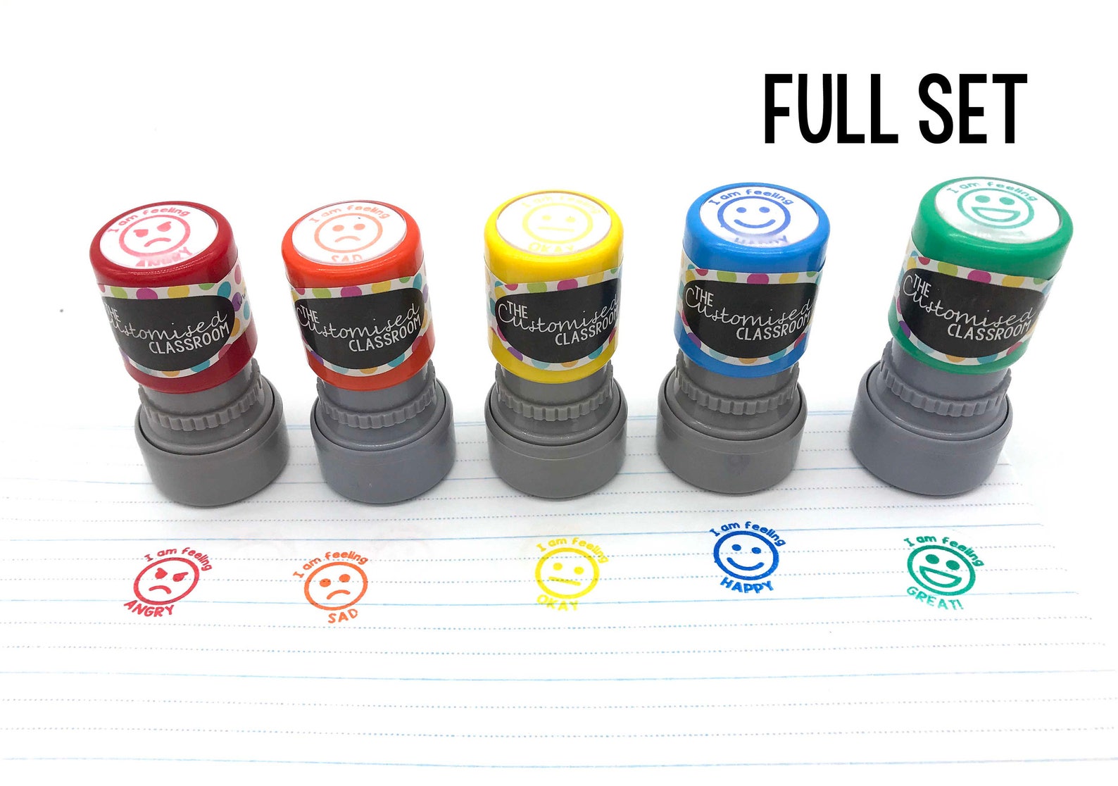 ASD 5 Point Scale Emotions Stamp Set | Etsy