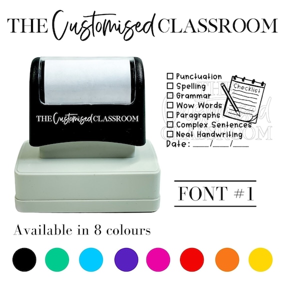 Premium Refillable Pre-Inked Personalised Teacher Stamp Read with ...