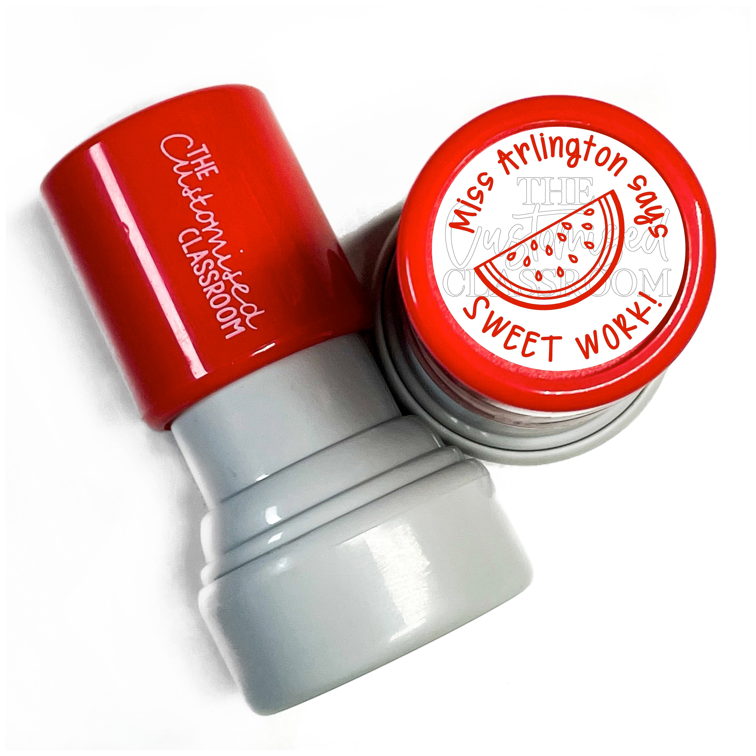 Premium Refillable Pre-Inked Personalised Teacher Stamp Read with ...