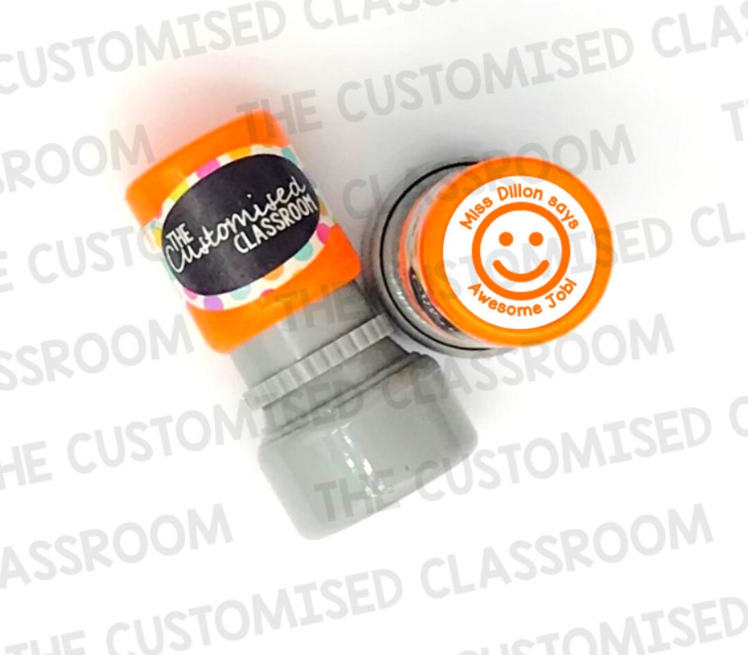 Personalised Teacher Stamp Awesome Job Emoji Stamp - Etsy Australia