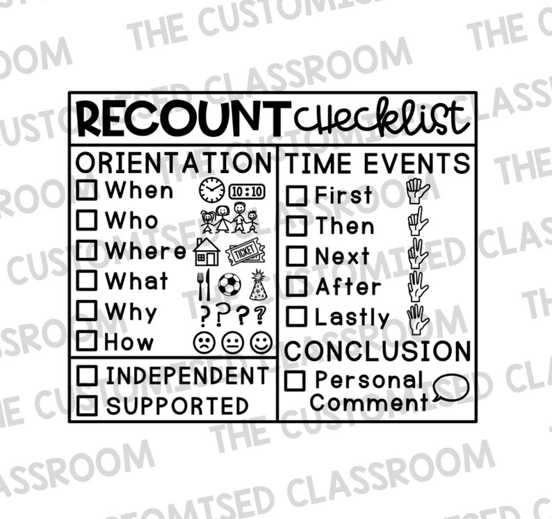 Premium Refillable Writing Recount Checklist Teacher Stamp - Etsy