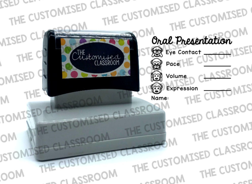 Personalised Teacher Stamp Oral Presentation Stamp | Etsy