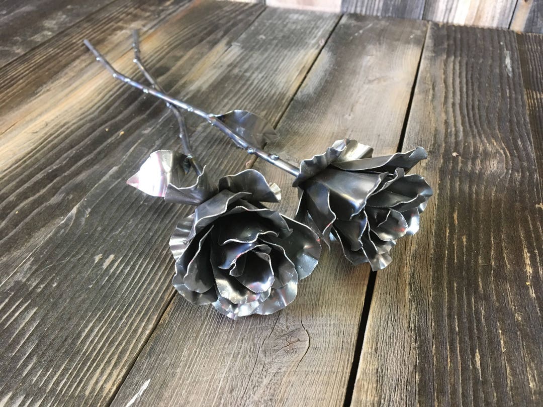 Handmade Steel Rose: Raw Metal Flower, Industrial Decor - Etsy