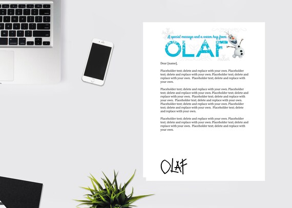 Olaf Letter Template | Etsy
