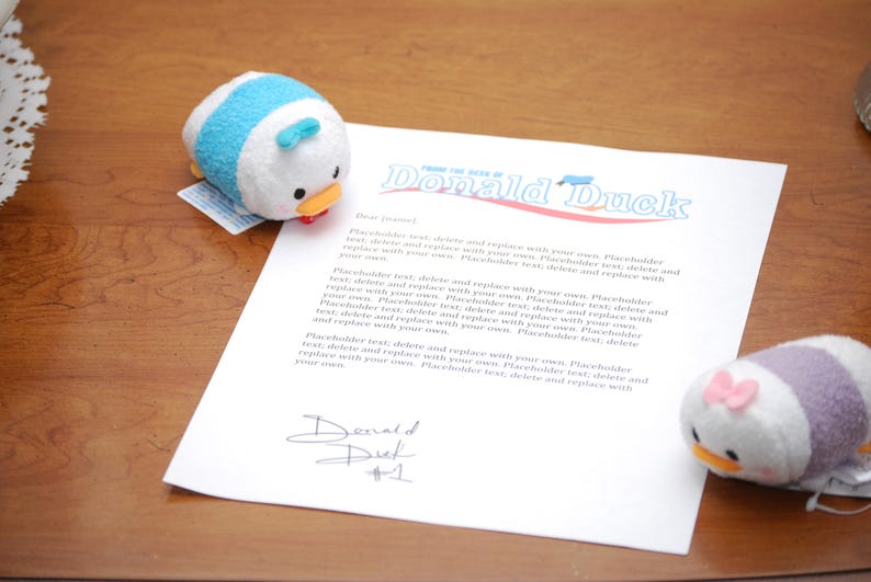 Donald Duck Letter Template - Etsy