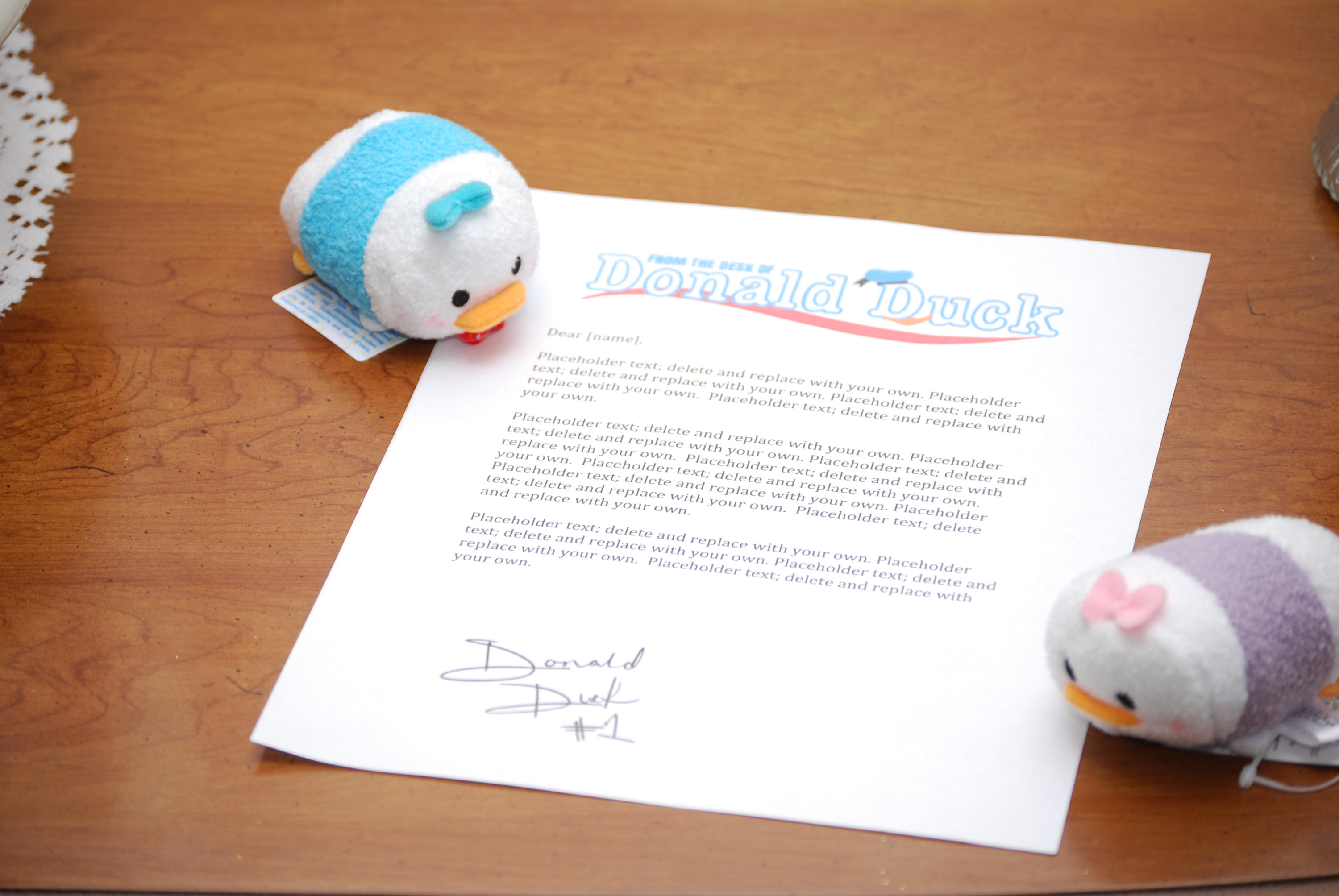 Donald Duck Letter Template - Etsy