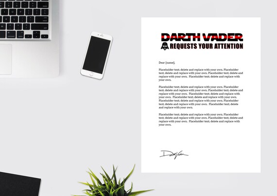Darth Vader Letter Template | Etsy