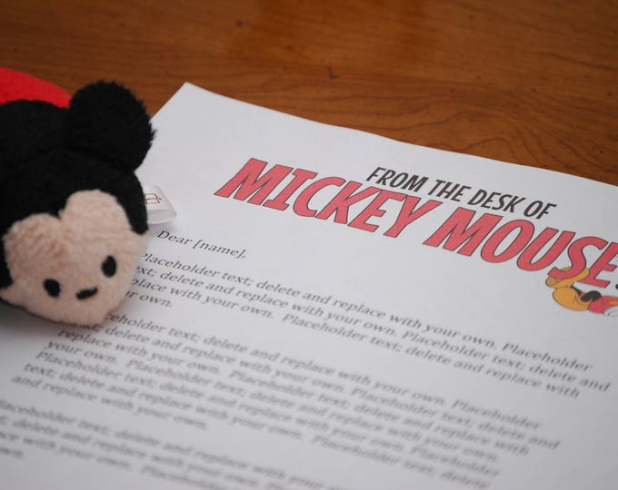 Mickey Mouse Letter Template - Etsy