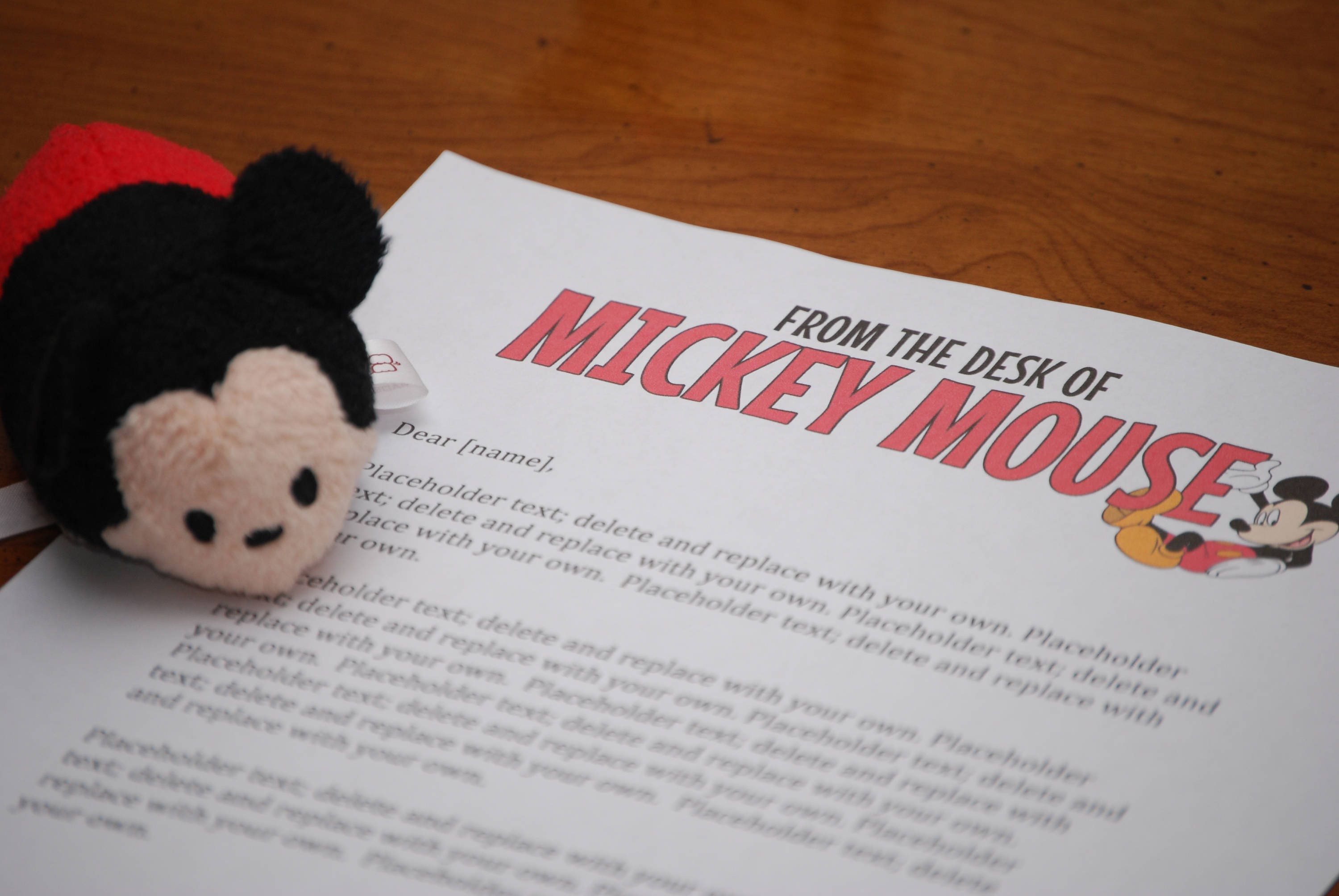 Mickey Mouse Letter Template