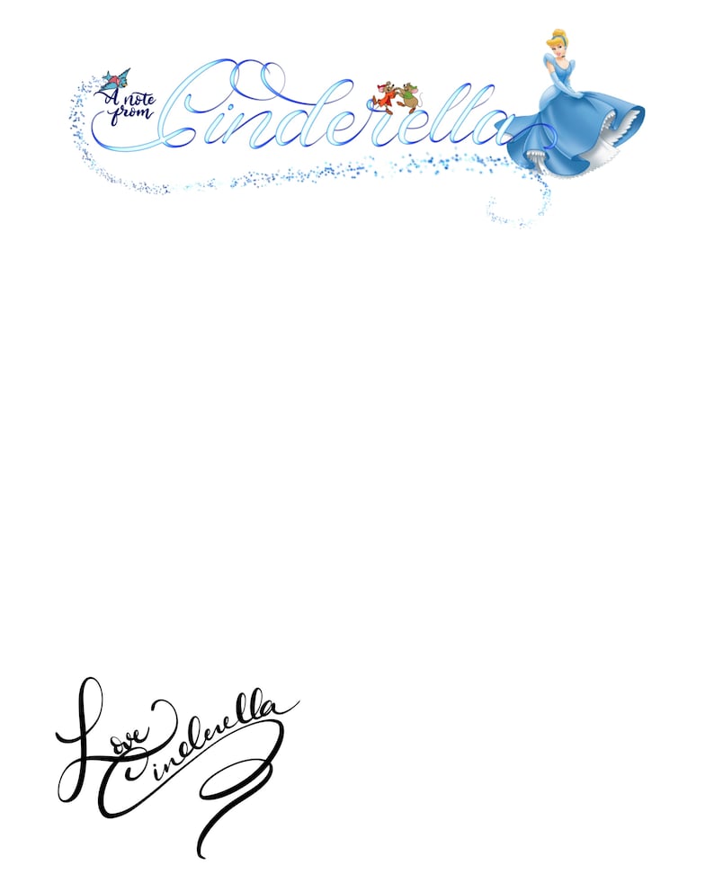 Cinderella Letter Template - Etsy