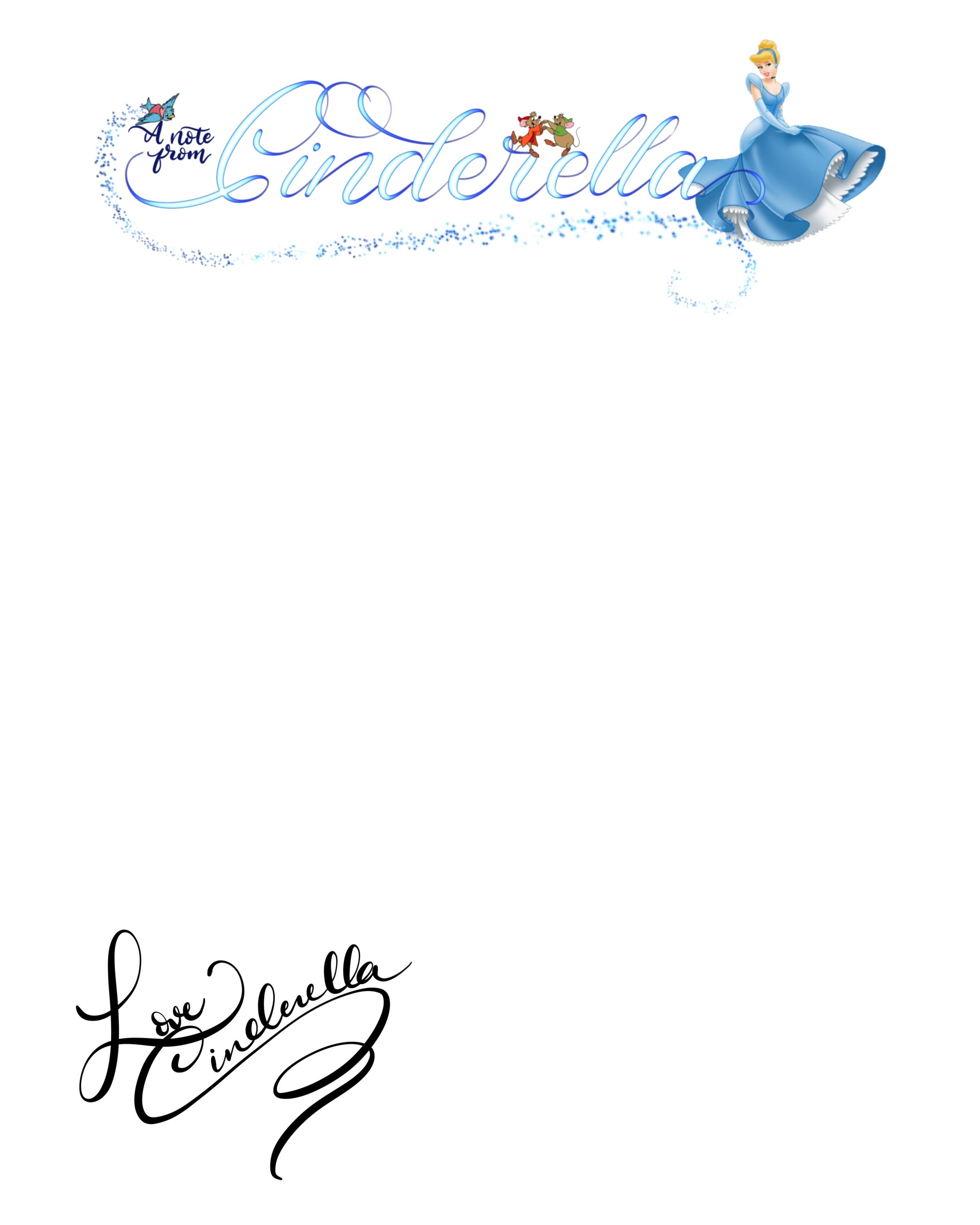Cinderella Letter Template - Etsy