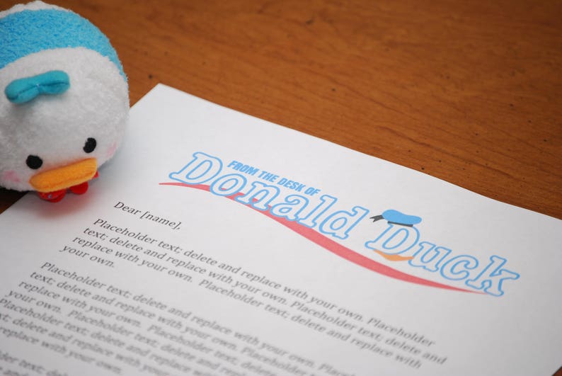 Donald Duck Letter Template - Etsy