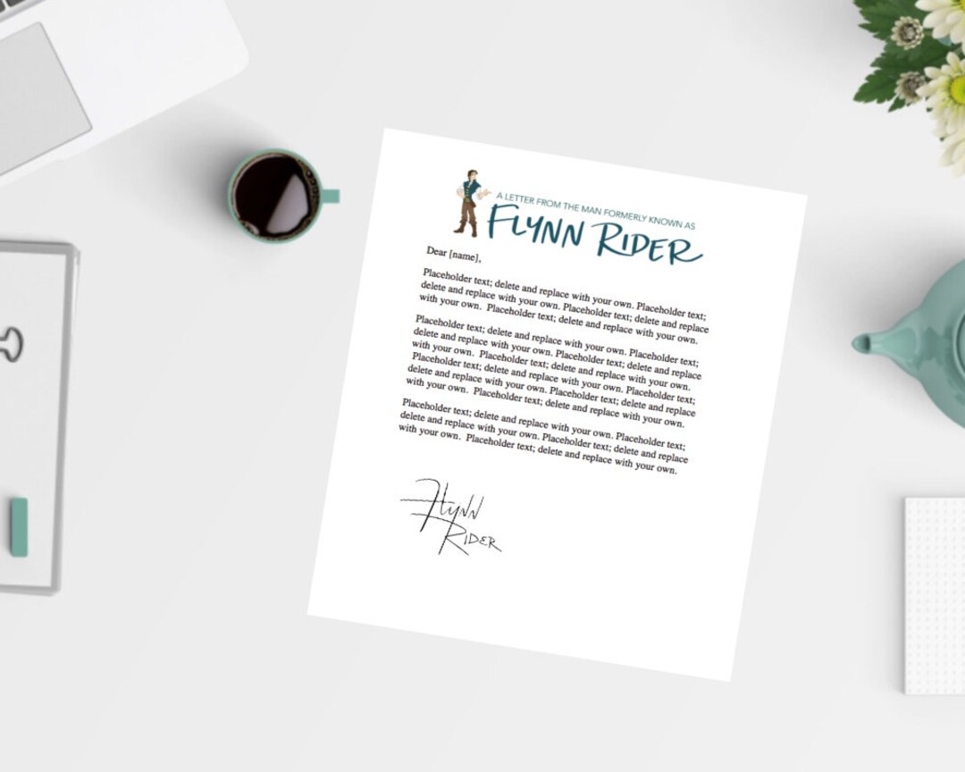 Flynn Rider Letter Template - Etsy