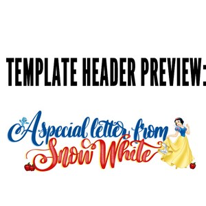 Snow White Letter Template - Etsy