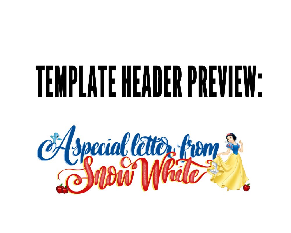 Snow White Letter Template - Etsy