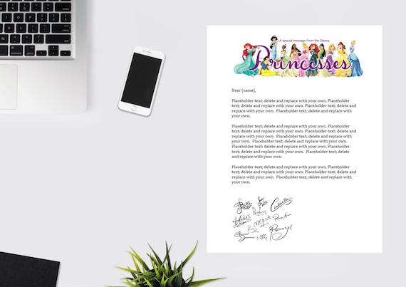 Princesses letter template | Etsy