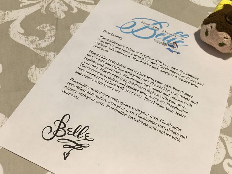 Belle Letter Template - Etsy