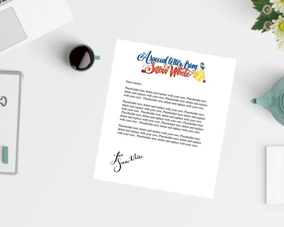 Snow White Letter Template - Etsy