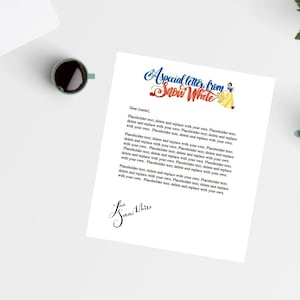 Snow White Letter Template - Etsy