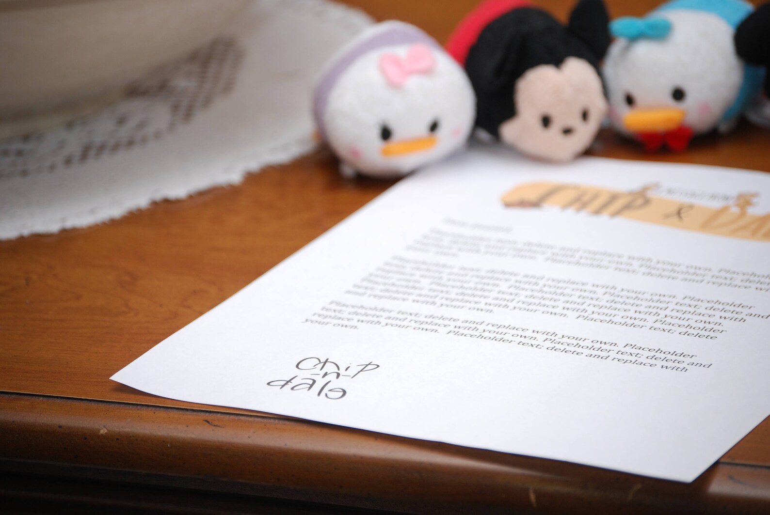 Chip & Dale Letter Template - Etsy