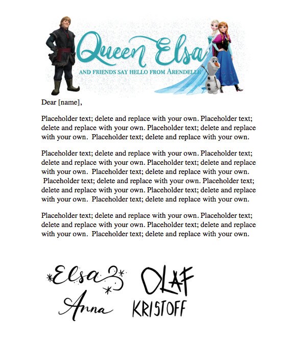 Frozen Letter Template - Etsy