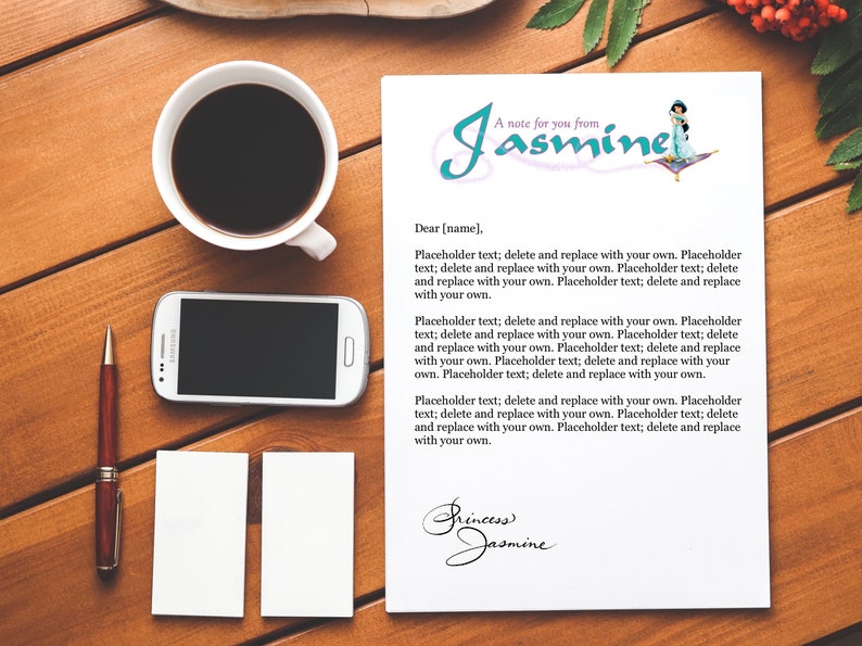 Jasmine Letter Template - Etsy