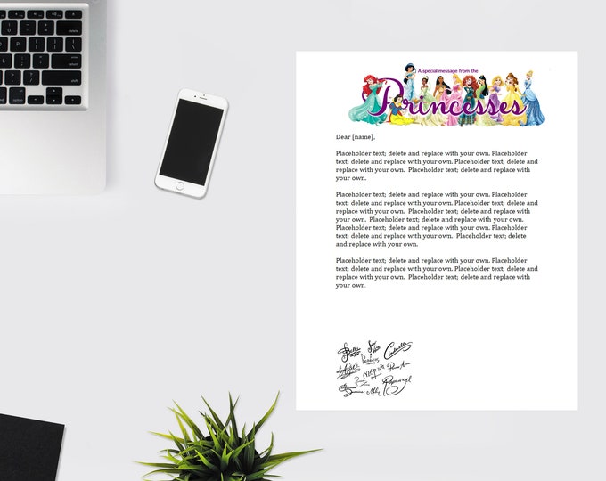 Princesses Letter Template - Etsy