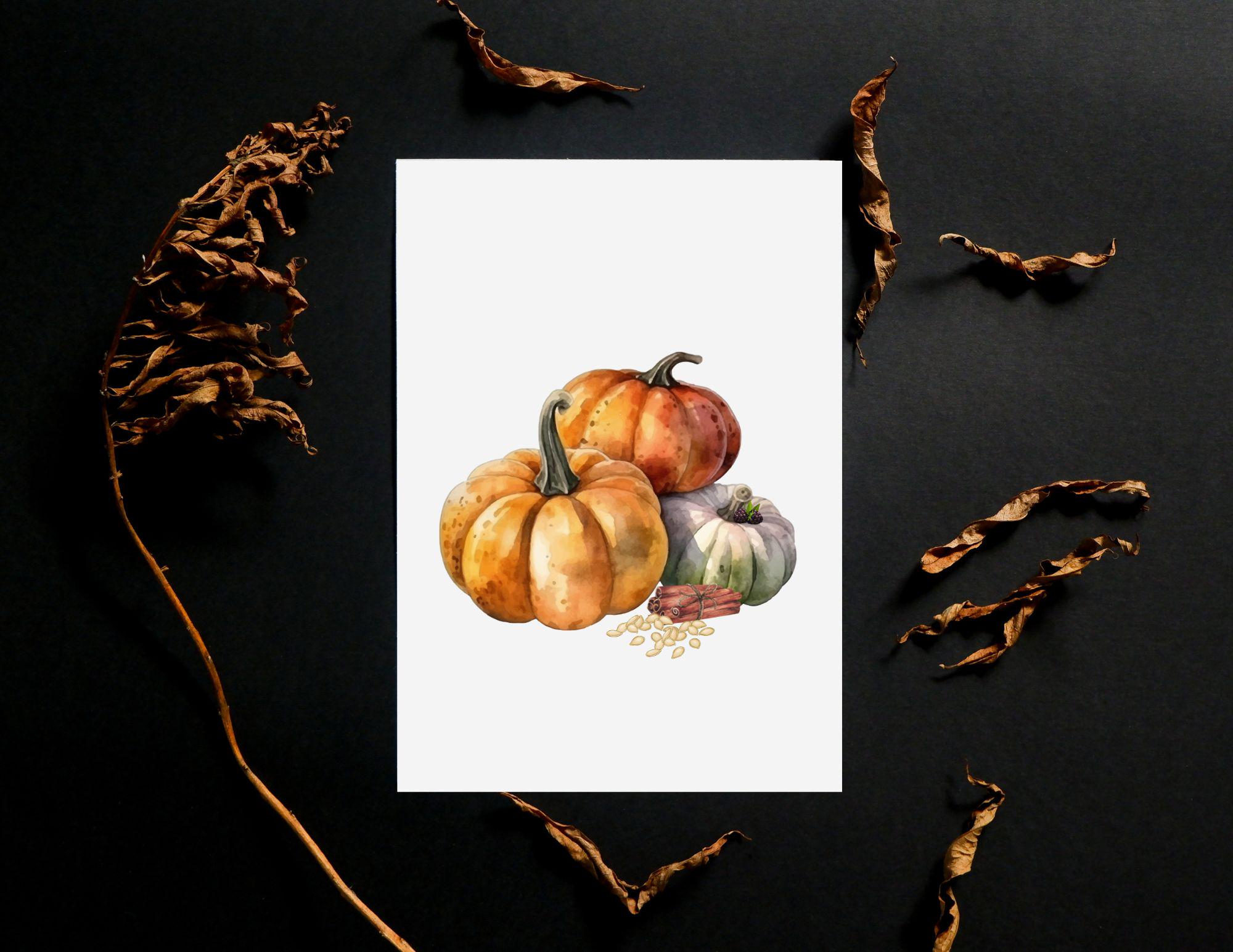 Printable Pumpkin Greeting Card Printable Autumn Spice Card for ...