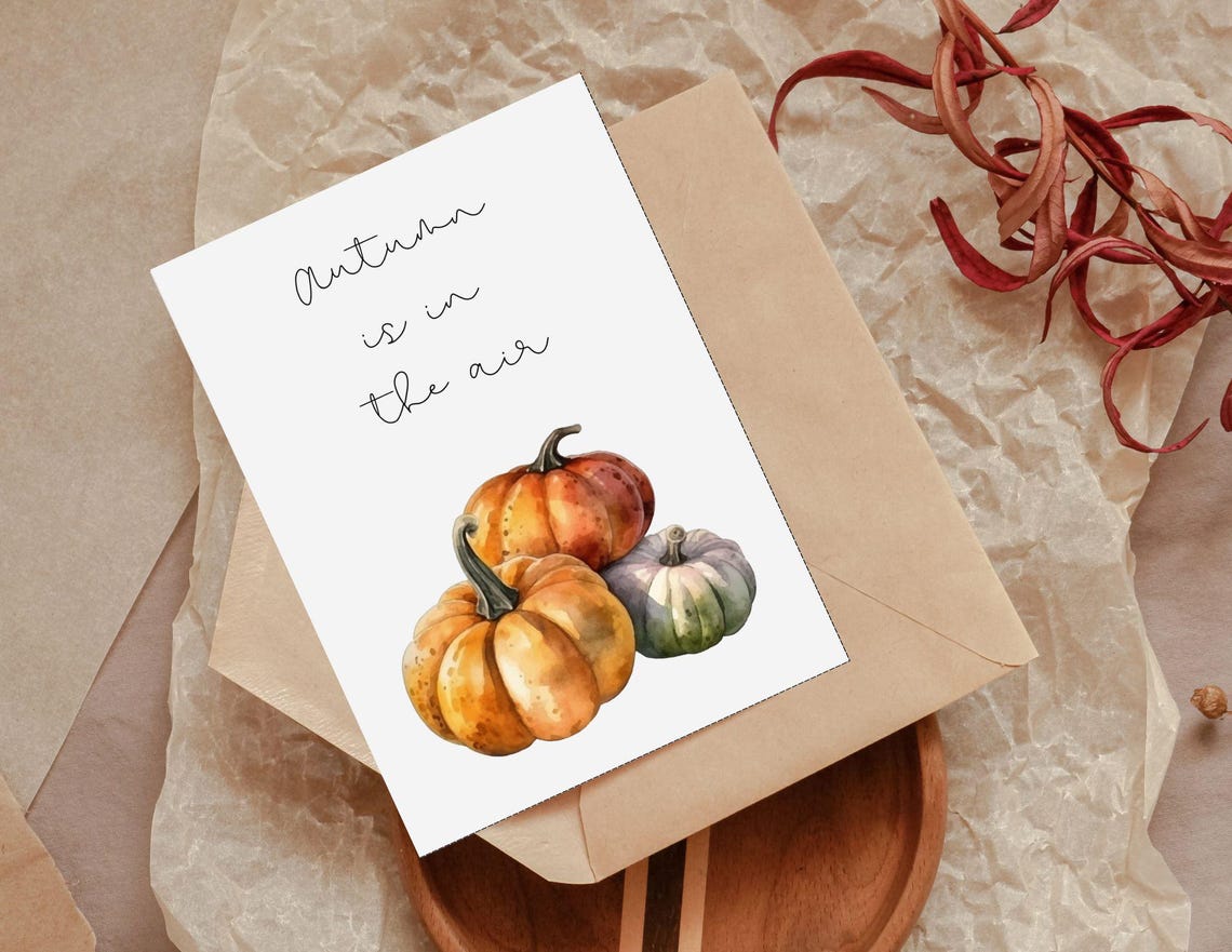 Printable Fall Greeting Card Printable Autumn Card for Seasonal ...