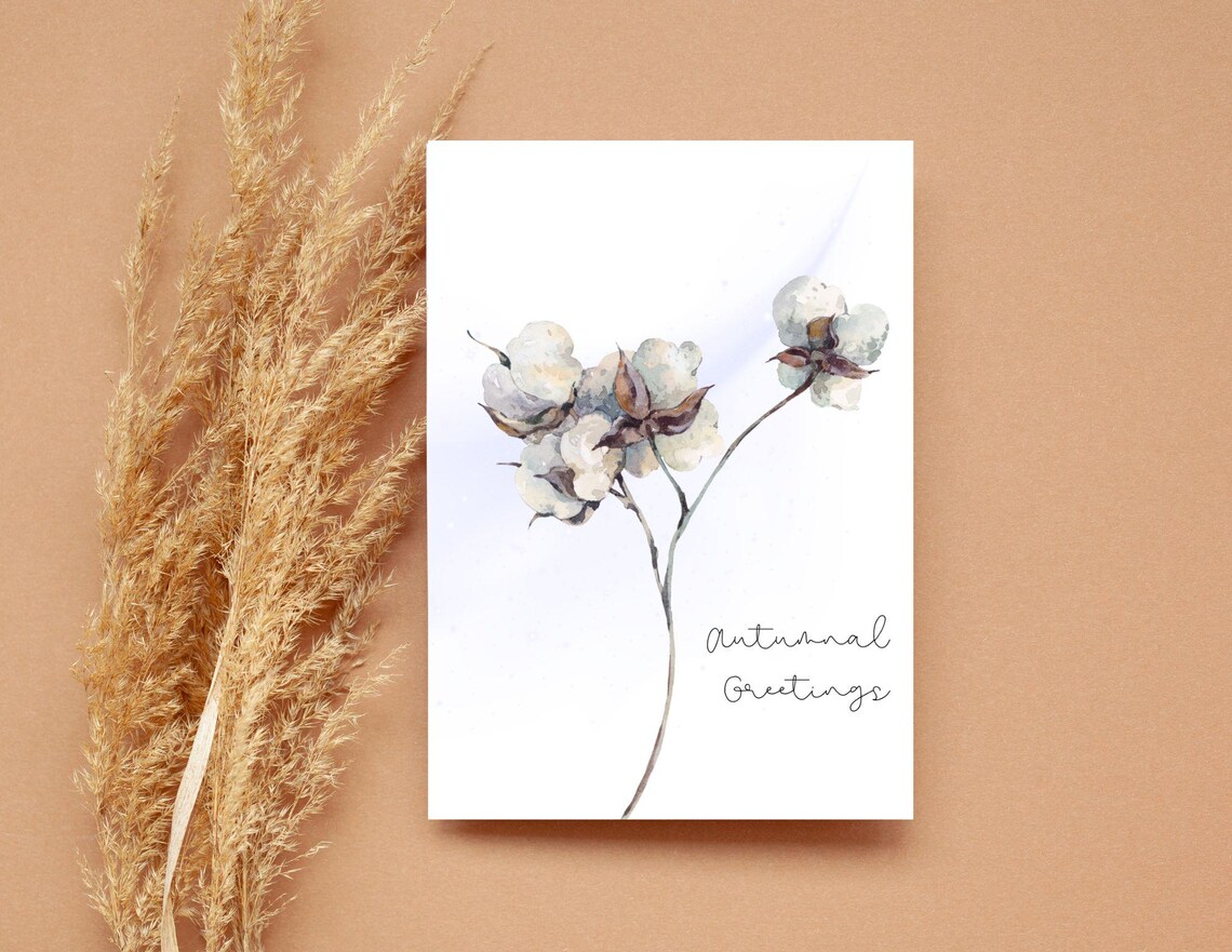 Autumn Greeting Card Printable Harvest Season Card for Fall Greeting ...