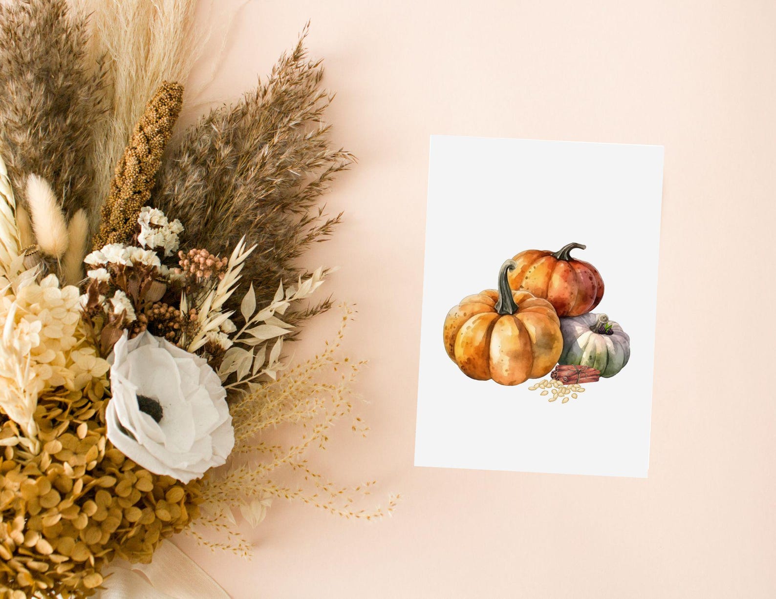 Printable Pumpkin Greeting Card Printable Autumn Spice Card for ...