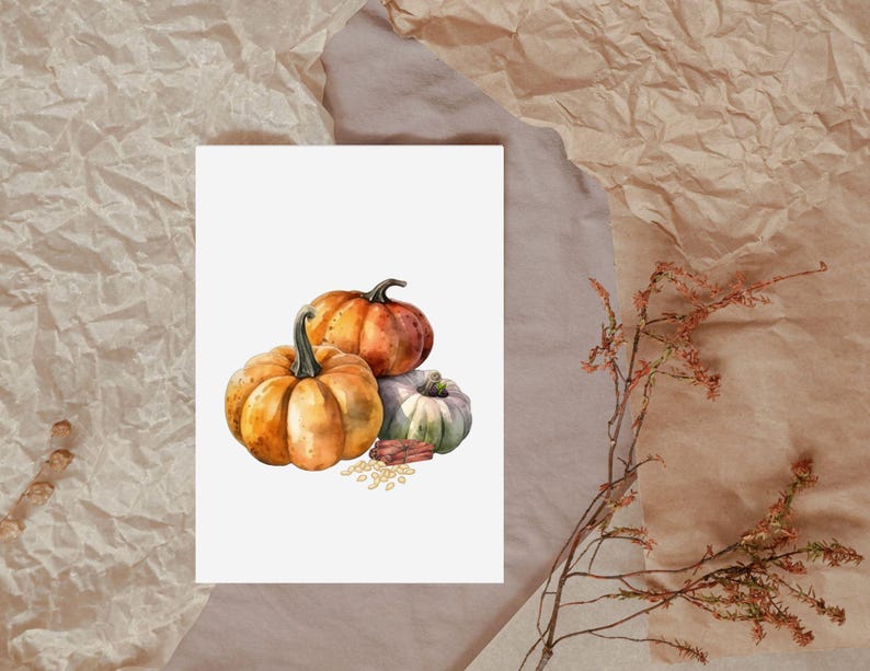 Printable Pumpkin Greeting Card Printable Autumn Spice Card for ...