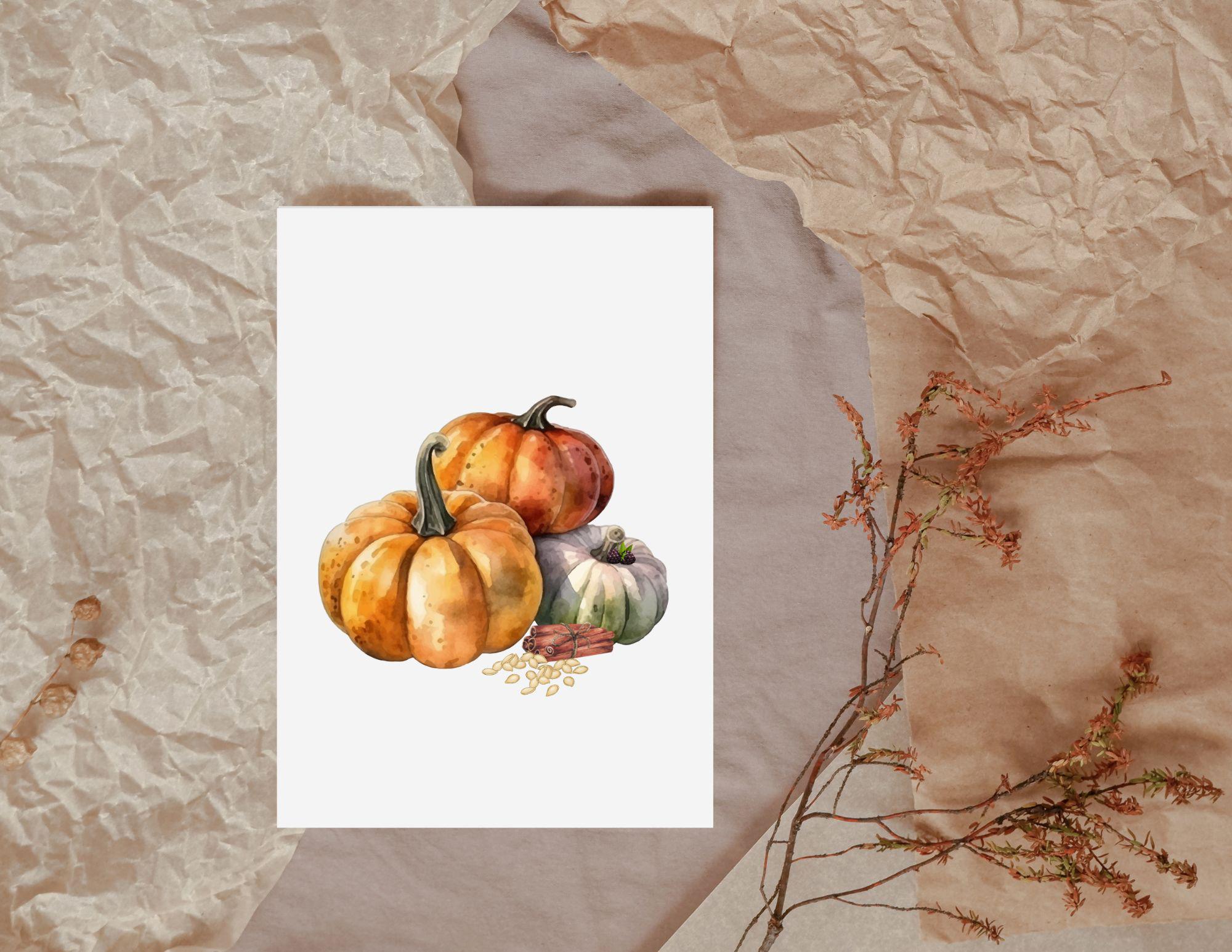 Printable Pumpkin Greeting Card Printable Autumn Spice Card for ...