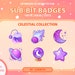 Purple Celestial Sub Badges | Bit Badges | Twitch Badges | Cute Sub ...
