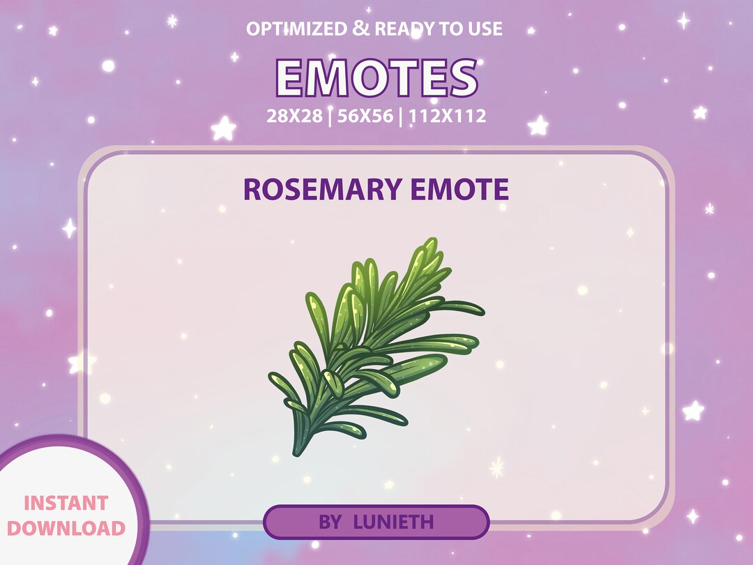 Rosemary Emote | Cute Twitch Emote Design | Twitch Discord Youtube ...