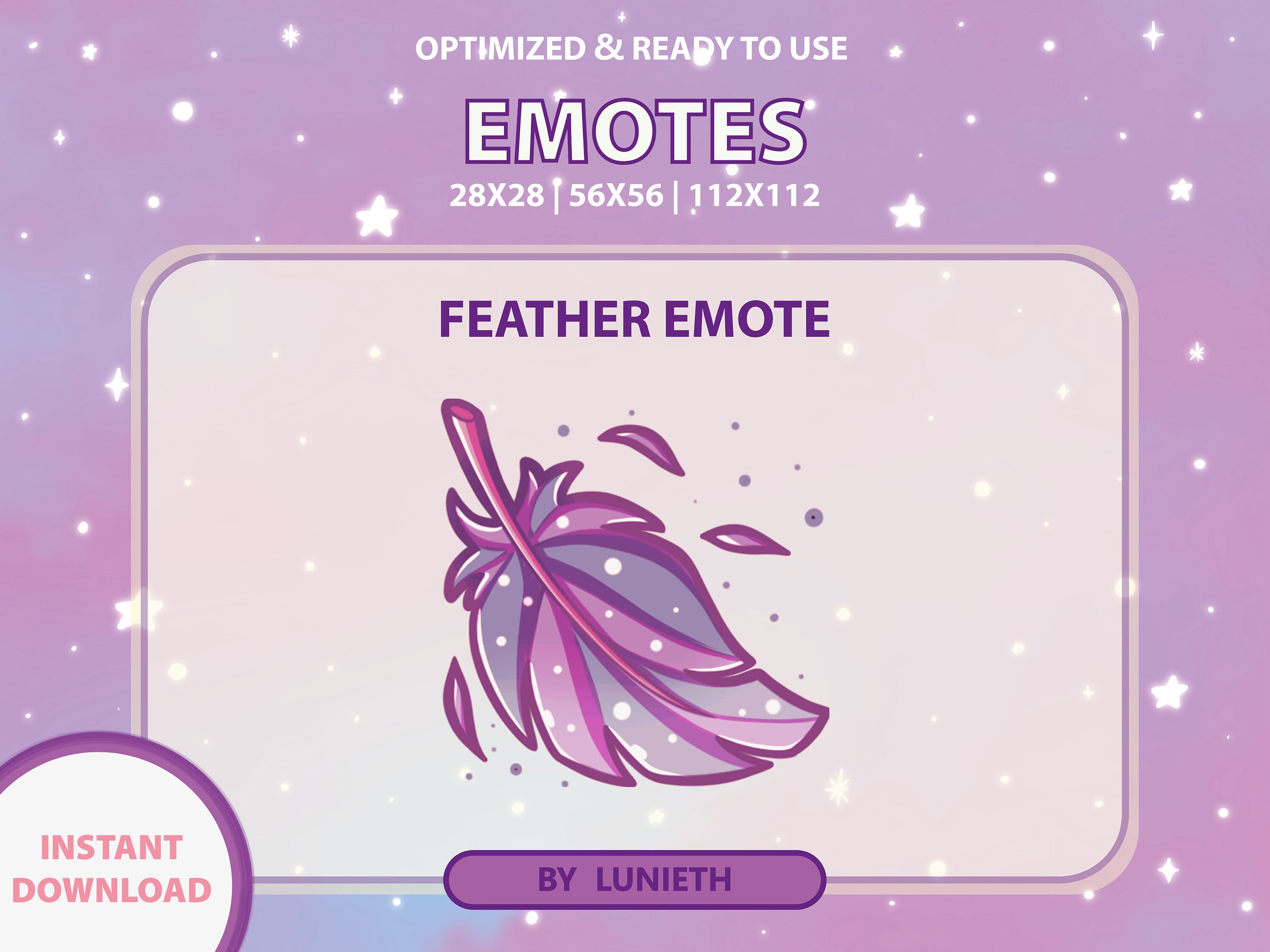 Lilac Feather Emote Cute Twitch Emote Design Twitch - Etsy UK