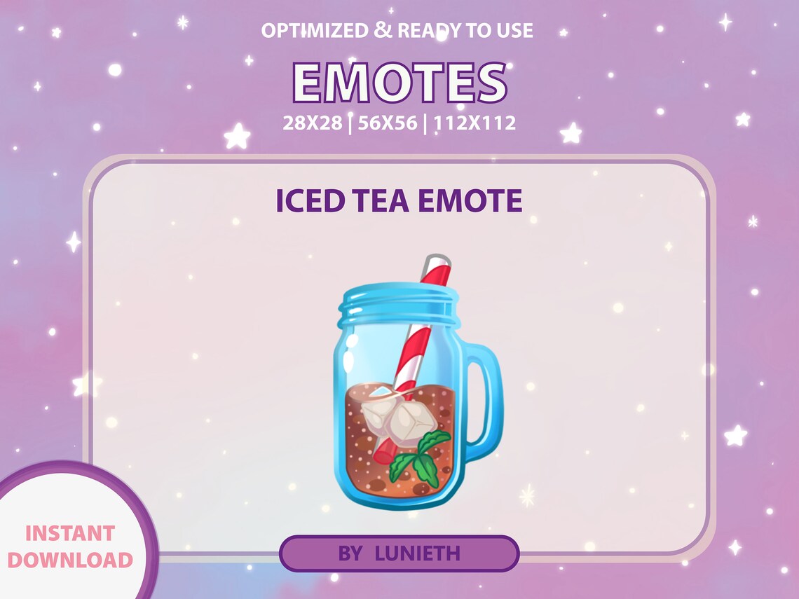 Iced Tea Jar Emote Cute Twitch Emote Design Twitch Discord - Etsy