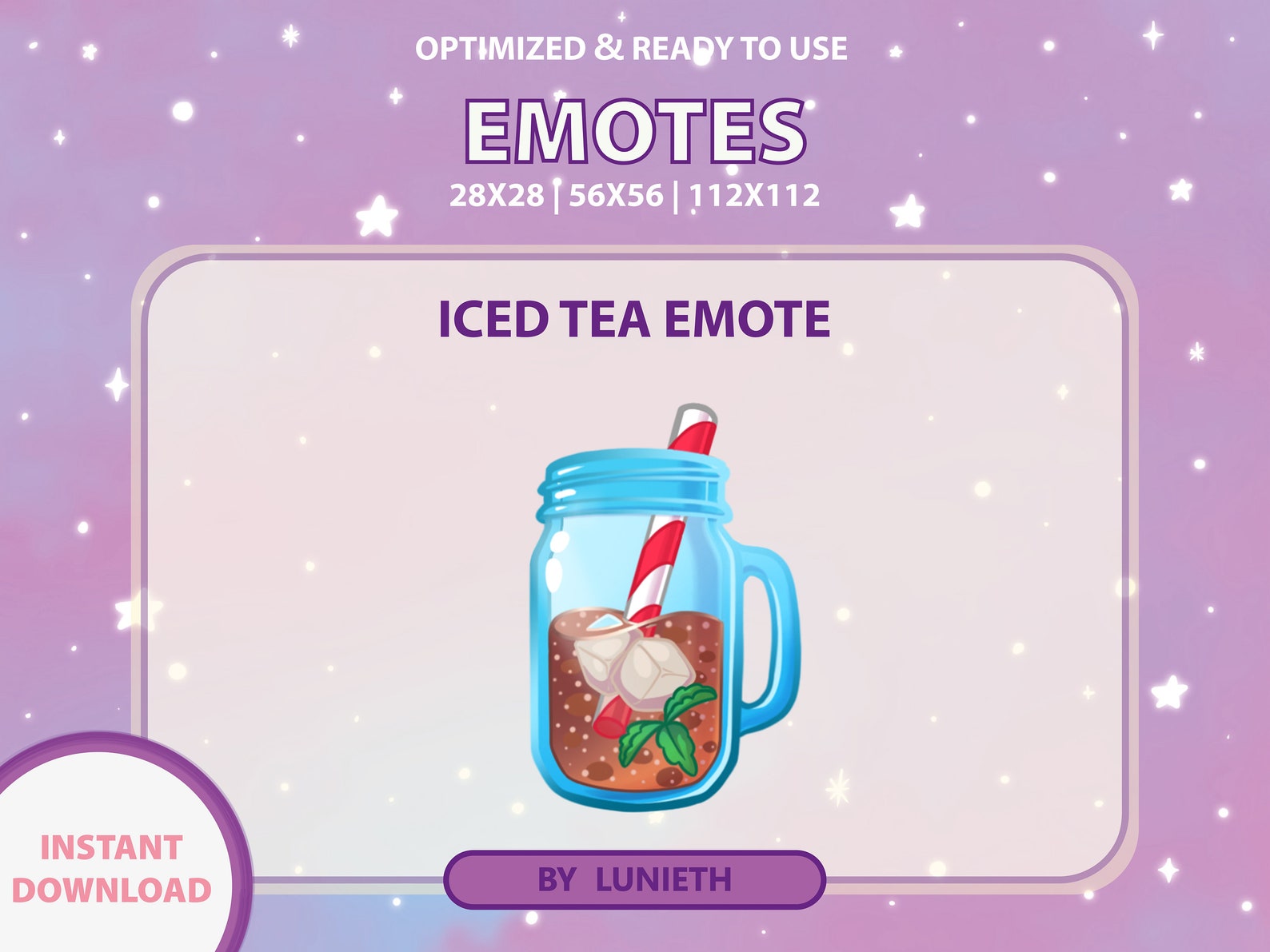 Iced Tea Jar Emote Cute Twitch Emote Design Twitch Discord Youtube ...
