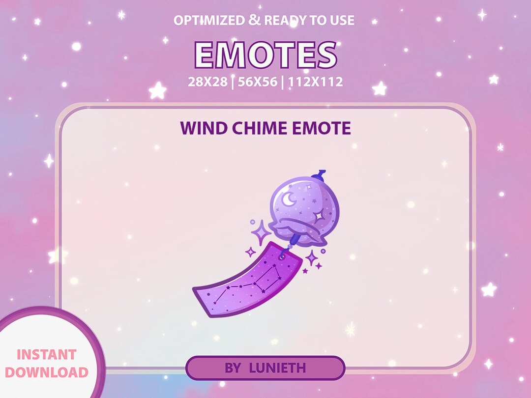 Purple Wind Chime Emote | Cute Twitch Emote Design | Twitch Discord ...