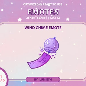 Purple Wind Chime Emote | Cute Twitch Emote Design | Twitch Discord ...