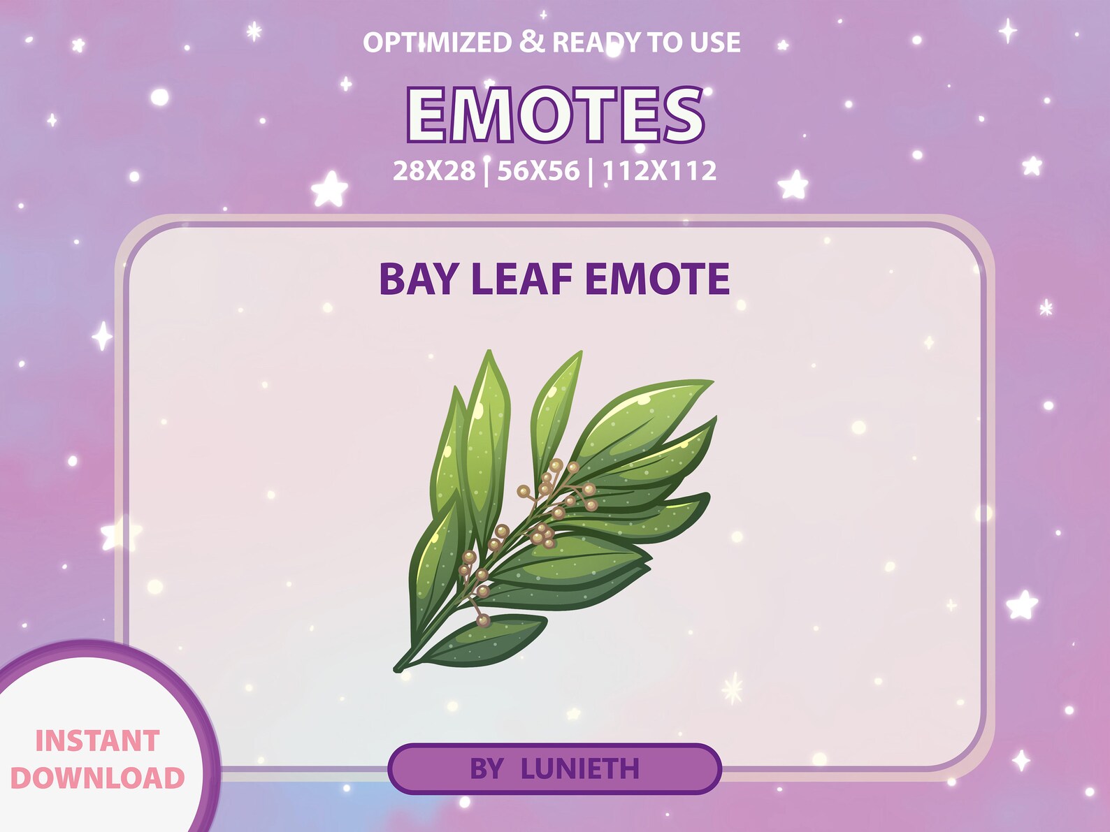 Bay Leaf Emote Cute Twitch Emote Design Twitch Discord Youtube Channel ...