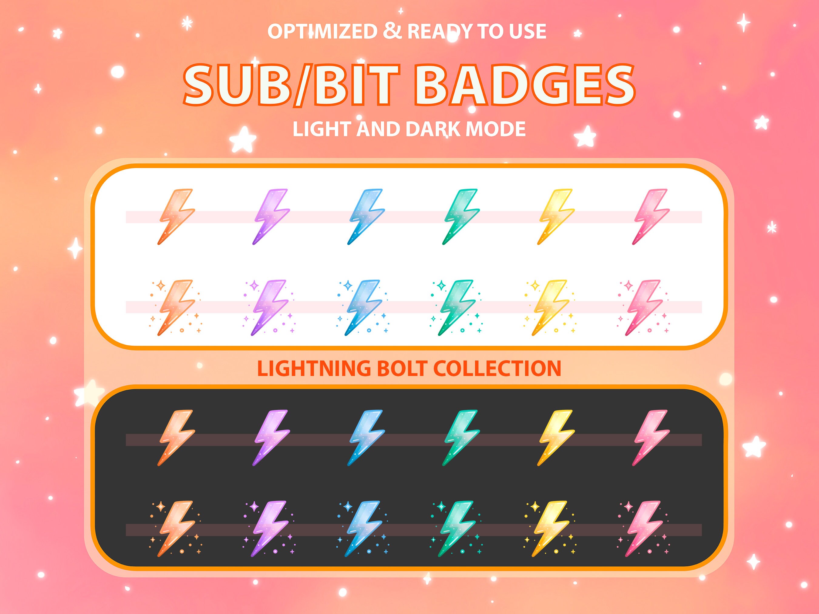 Ligtning Bolt Sub Badges Bit Badges Twitch Badges Cute - Etsy