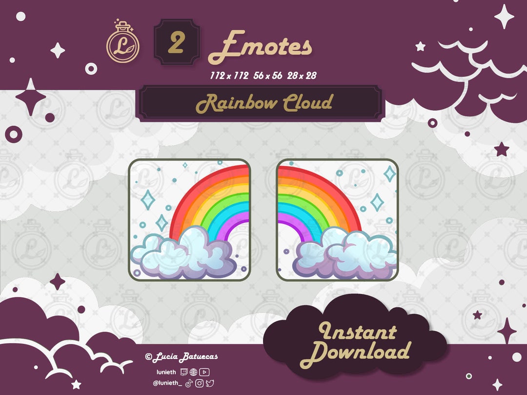 Rainbow Emote Set | Cute Twitch Emote Design | Twitch Discord Youtube ...