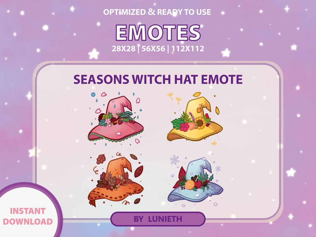 Witchy Emote Set | Cute Twitch Emote Design | Twitch Discord Youtube ...