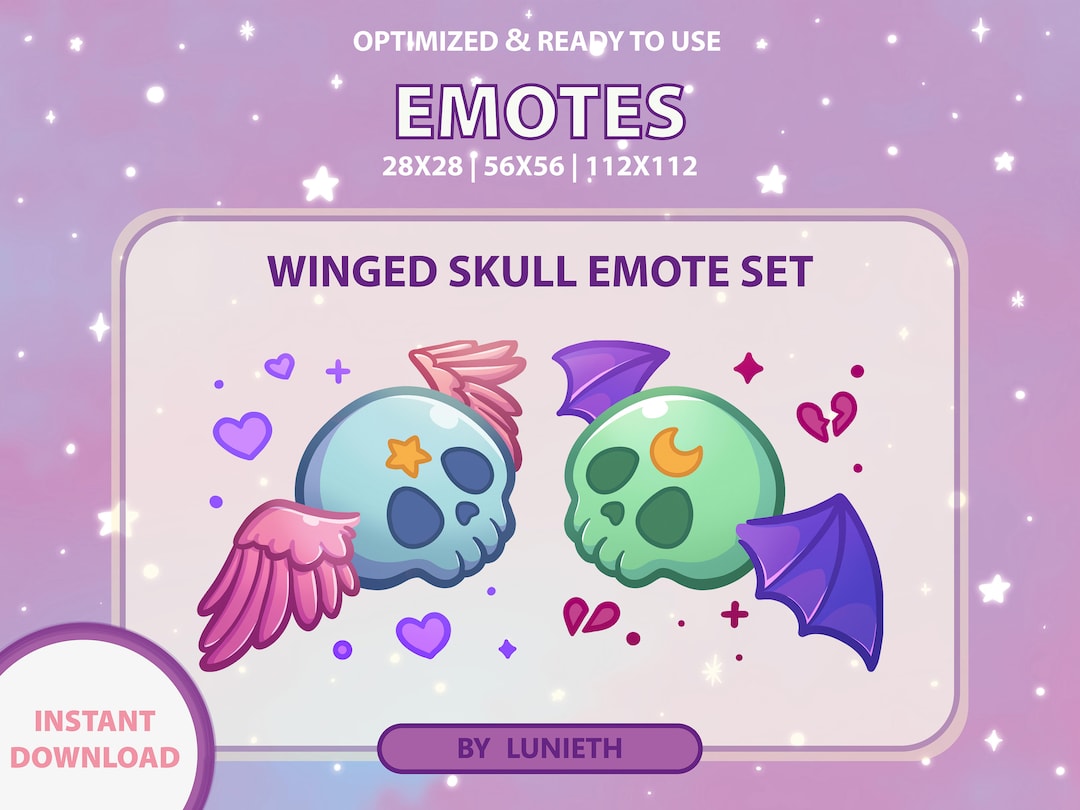 Skull Emote Set| Cute Twitch Emote Design | Twitch Discord Youtube ...