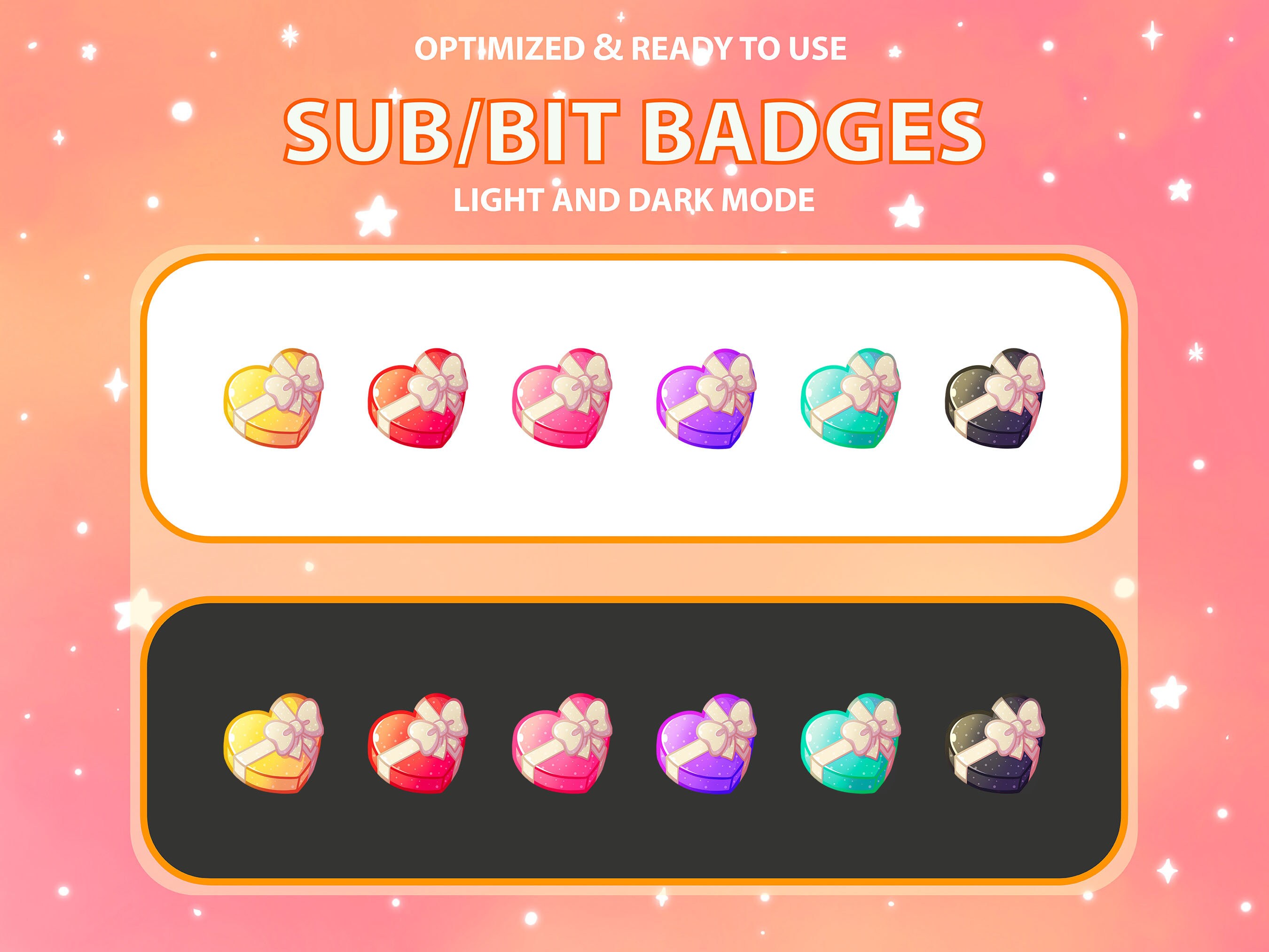 Chocolate Box Sub Badges | Bit Badges | Twitch Badges | Cute Sub Badges ...