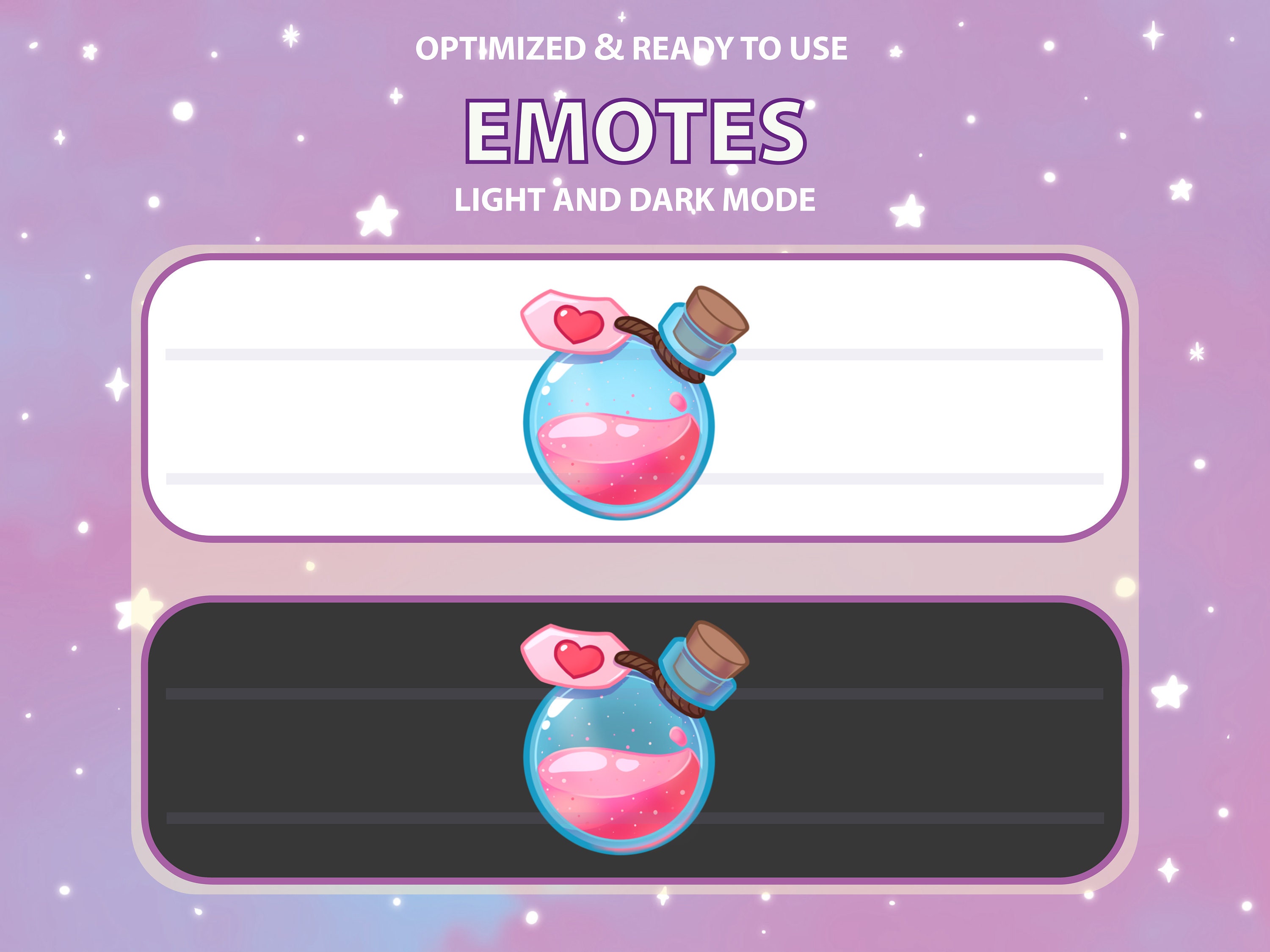 Magic Pink Love Potion Bottle Emote Cute Twitch Emote Design - Etsy