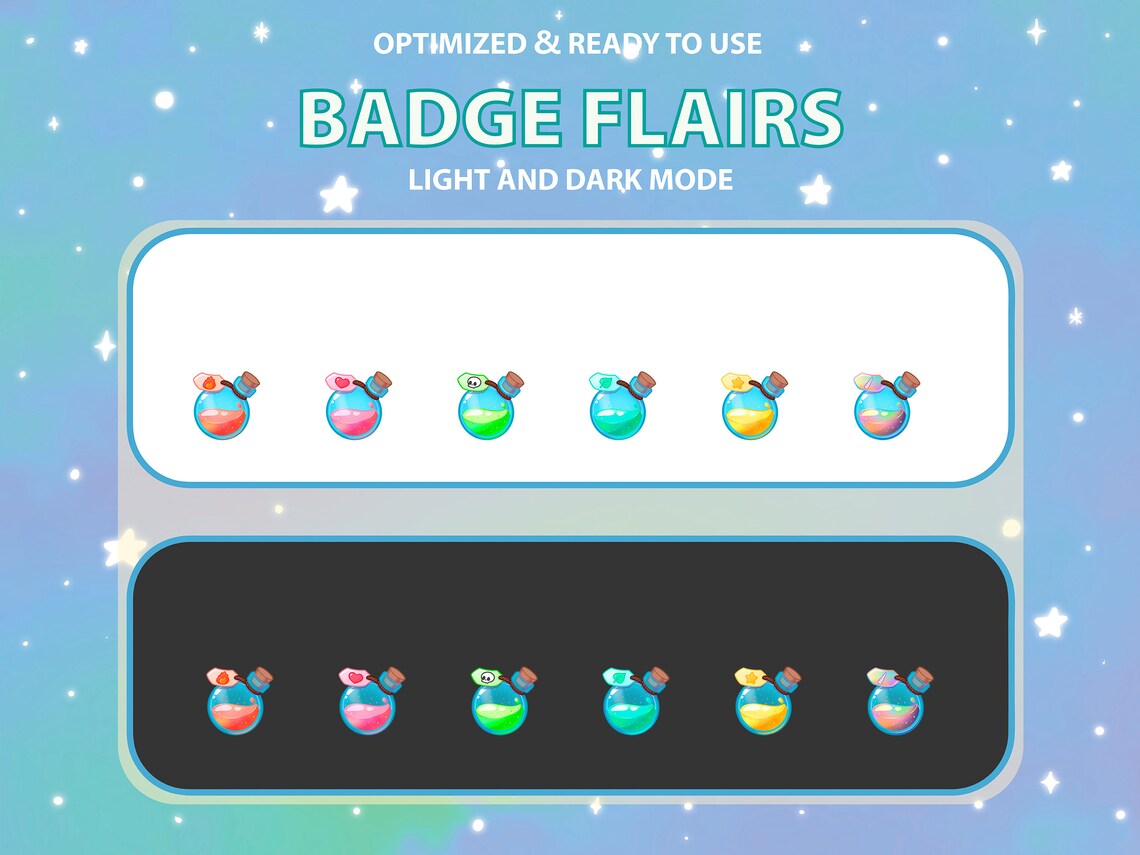Potion Badge Flairs | Twitch Sub Badges | Subscriber Badges | Bit ...